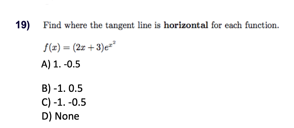 Solved 9) Find where the tangent line is horizontal for each | Chegg.com