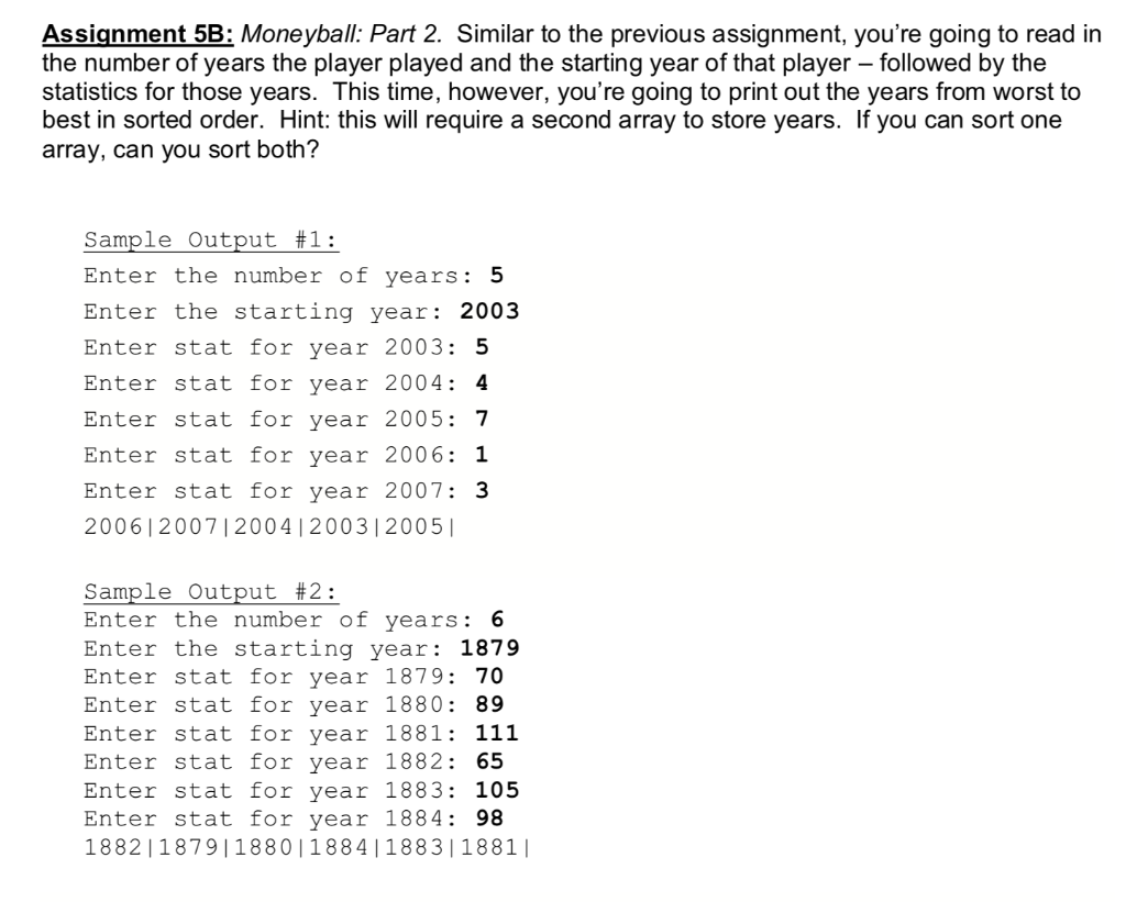 Solved Assignment 5B: Moneyball: Part 2. Similar to the | Chegg.com