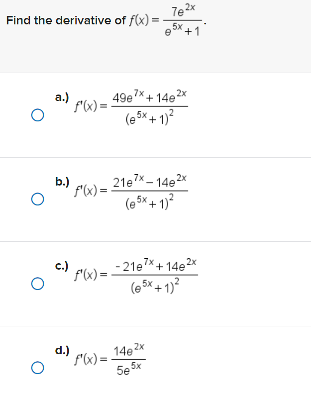 Solved derivative of y=3sin(7x+1) a.) | Chegg.com