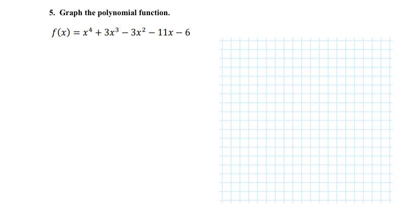 Solved 5. Graph the polynomial function. f(x) = x4 + 3x3 - | Chegg.com