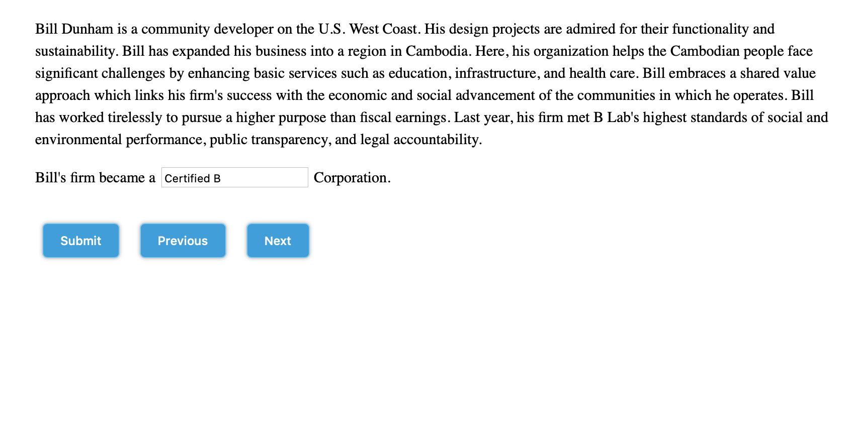 Solved Bill Dunham is a community developer on the U.S. West | Chegg.com