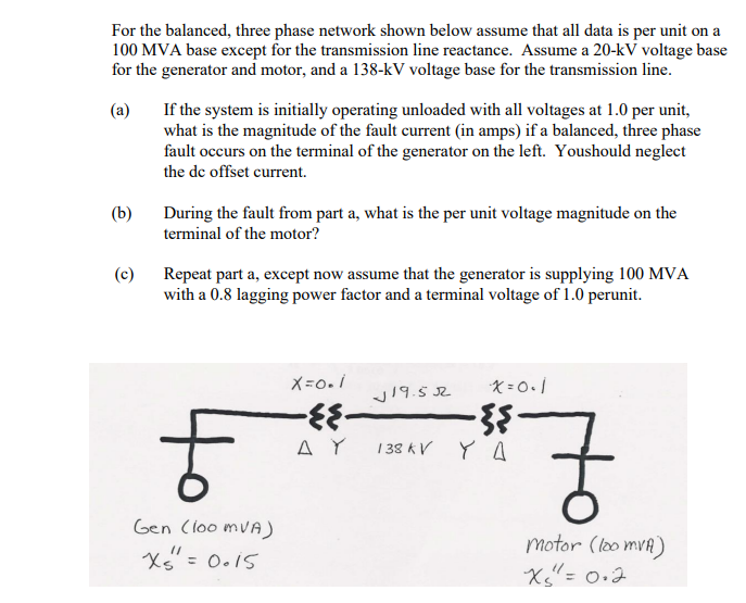 Solved For the balanced, three phase network shown below | Chegg.com