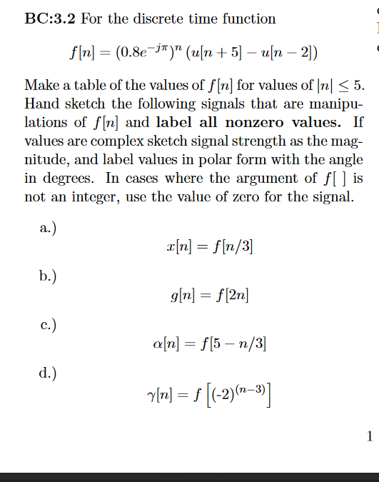 Solved BC:3.2 For the discrete time function | Chegg.com