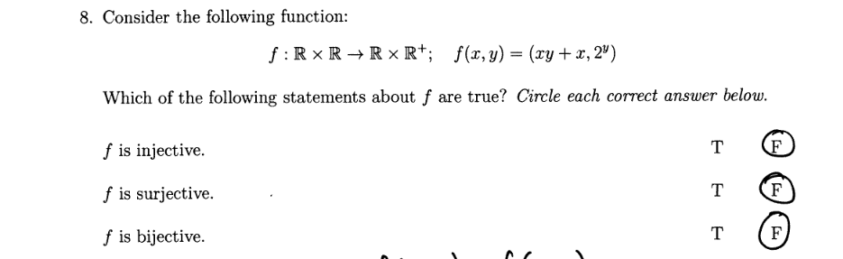 Solved 8. Consider the following function: f:RxR + RxR"; | Chegg.com