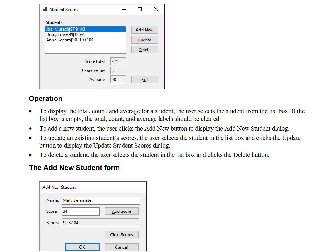 Solved Operation - To display the total, count, and average | Chegg.com