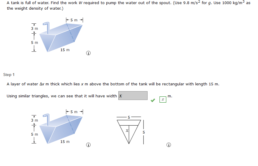 Solved A tank is full of water. Find the work W required to | Chegg.com