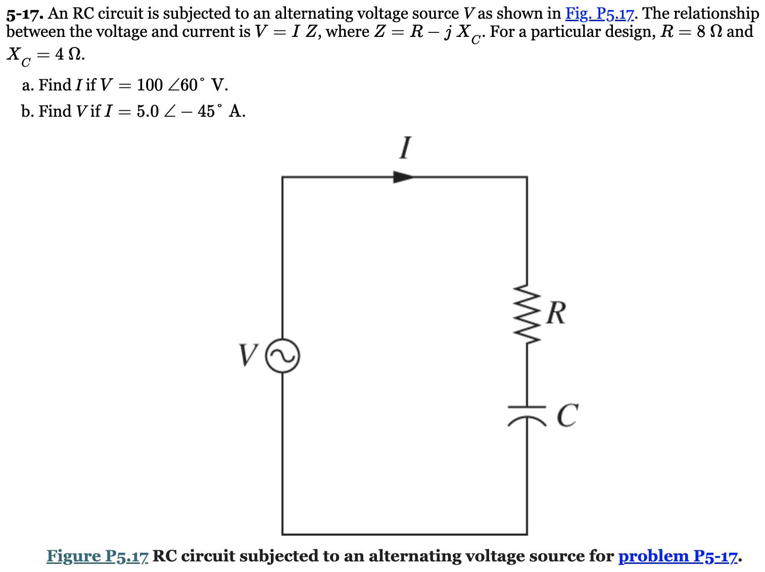 Solved 5-17. An RC circuit is subjected to an alternating | Chegg.com