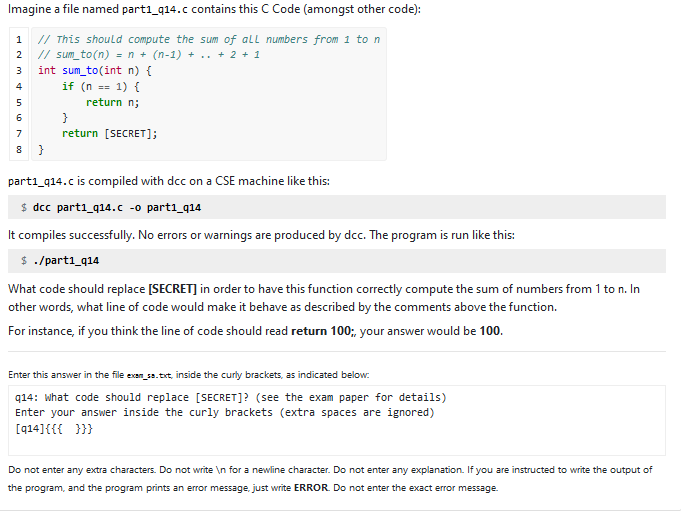 Solved Imagine a file named part1_914.c contains this C Code | Chegg.com