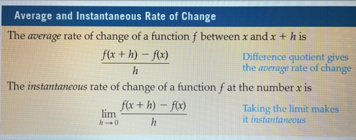 Solved Use the formula to find the instantaneous rate of | Chegg.com