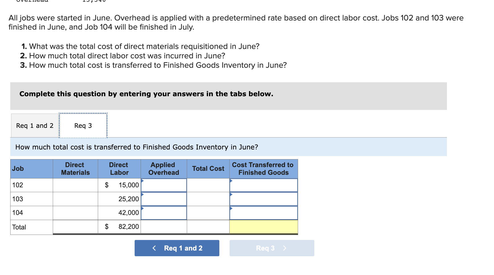 Solved Exercise 15−3 (Algo) Interpreting job cost sheets LO | Chegg.com