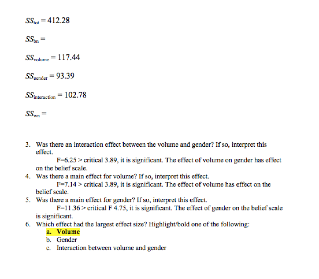 Solved Two-Way ANOVA Activity Worksheet PSYC2002C-007 A | Chegg.com