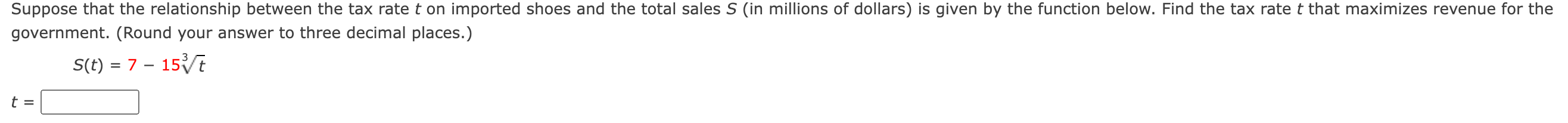Solved Suppose that the relationship between the tax rate t | Chegg.com