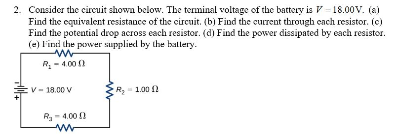 Solved 2. Consider the circuit shown below. The terminal | Chegg.com