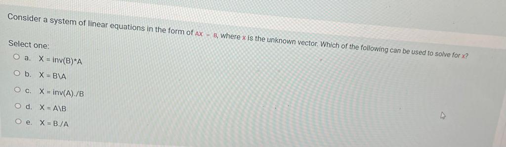 Solved Consider a system of linear equations in the form of | Chegg.com