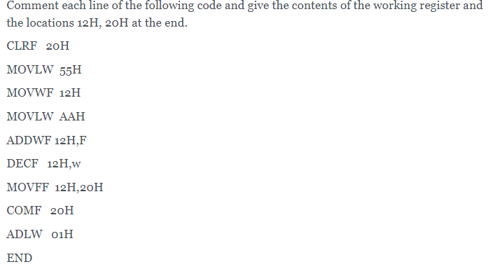 Solved Comment Each Line Of The Following Code And Give The 