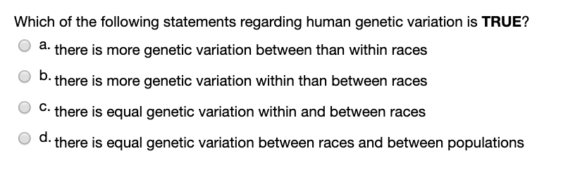 Solved Which of the following statements regarding human | Chegg.com