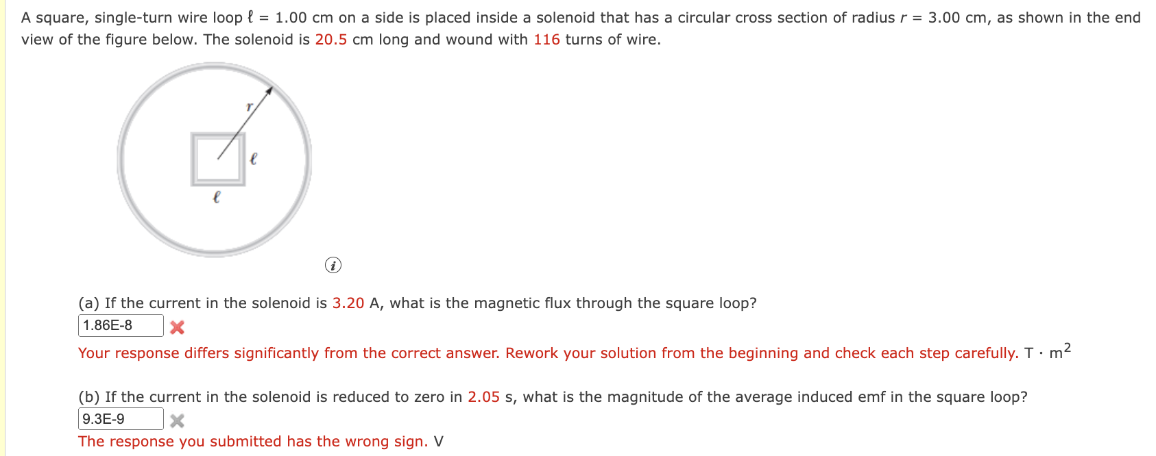 Solved square, single-turn wire loop ℓ=1.00 cm on a side is | Chegg.com