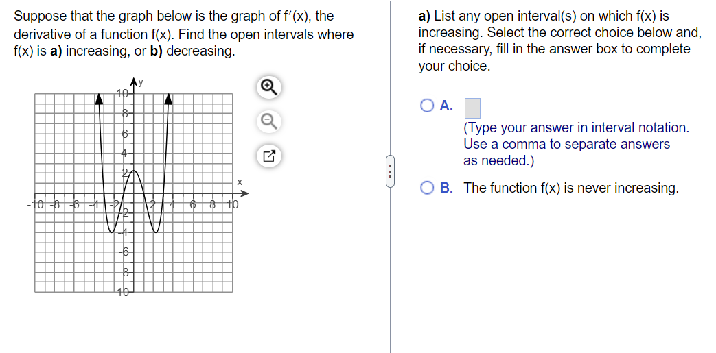 Solved Suppose that the graph below is the graph of f′(x), | Chegg.com