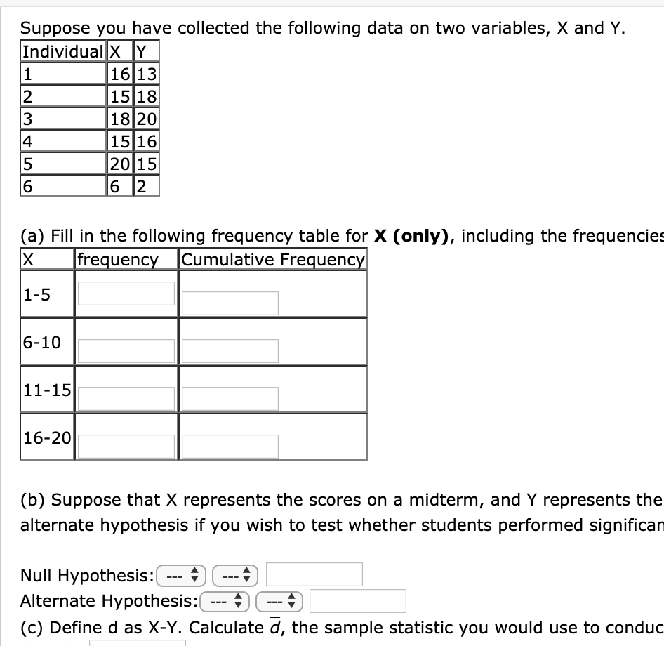 Solved Suppose you have collected the following data on two | Chegg.com