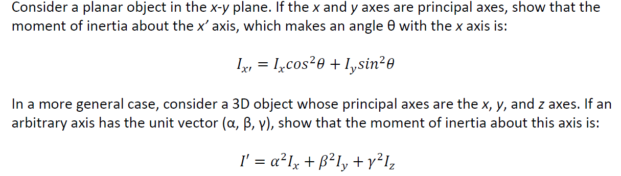 Solved Consider a planar object in the x−y plane. If the x | Chegg.com
