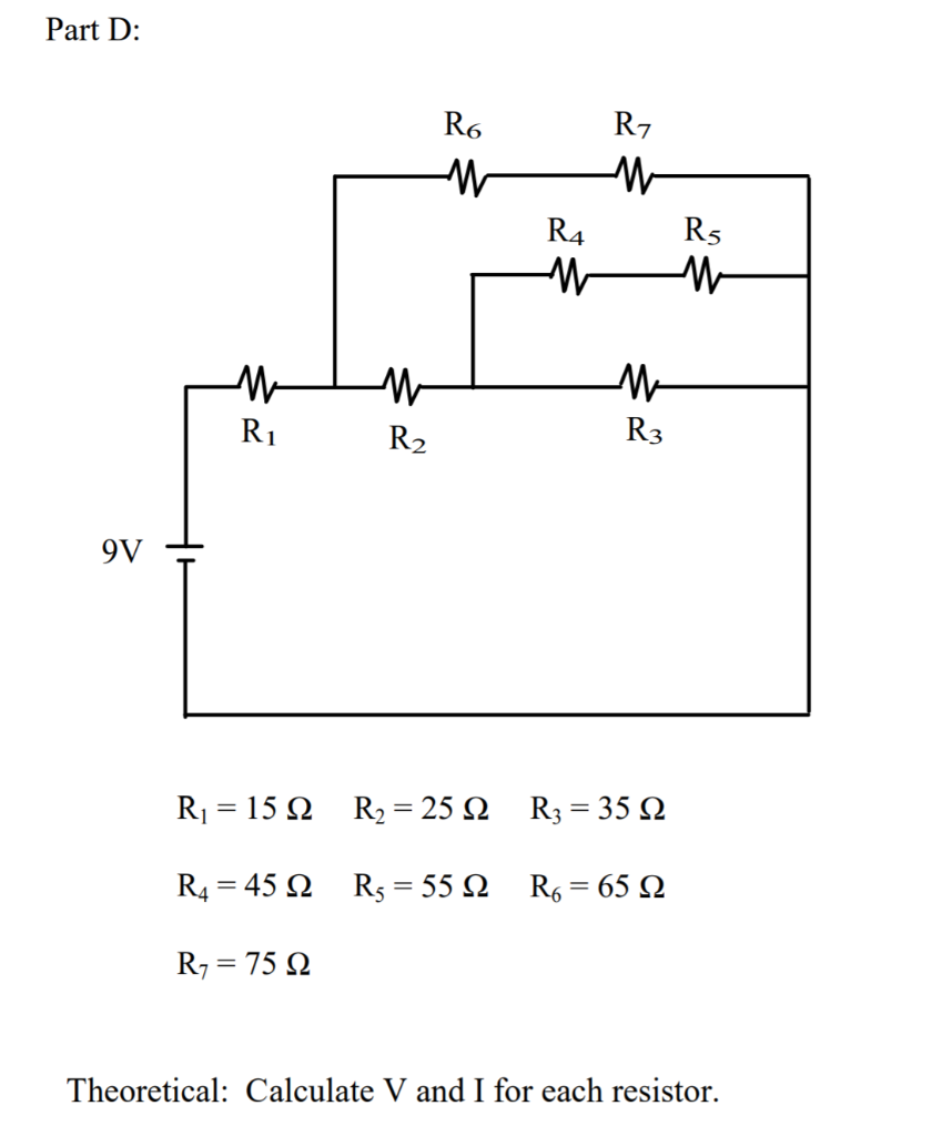 Solved Part D: R4 R1 R2 9V 9V + R1 = 15 12 R2 = 25 12 R3 = | Chegg.com