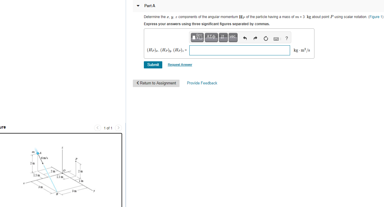 Solved Part A Determine The X Y Z Components Of The