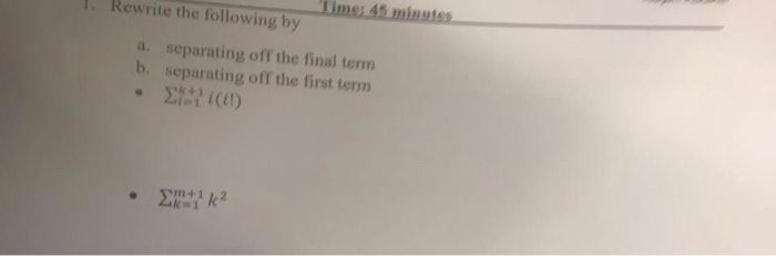 Solved l. Rewrite the following by a. b. separating off the | Chegg.com