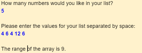 Solved - Write an int function named findRange that accepts | Chegg.com