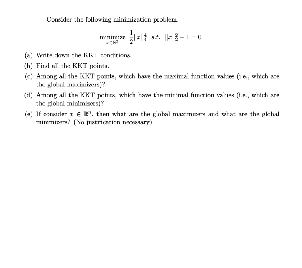 Solved Consider the following minimization problem. minimize | Chegg.com