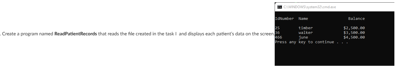 Solved Could I get help creating a C# program to Display | Chegg.com