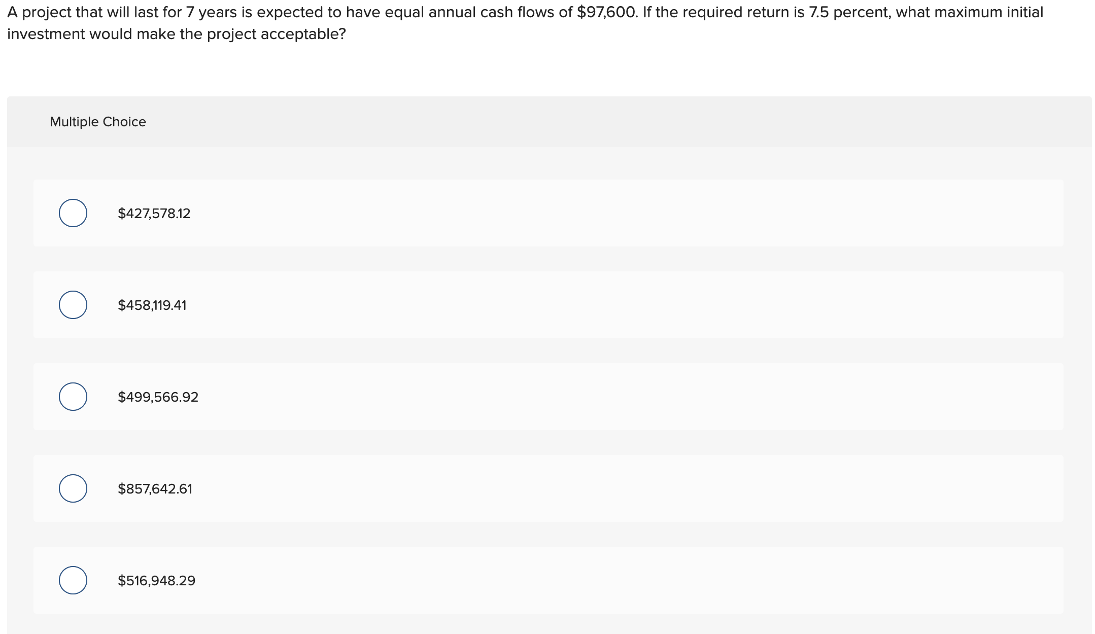 Solved POD has a project with the following cash flows: | Chegg.com
