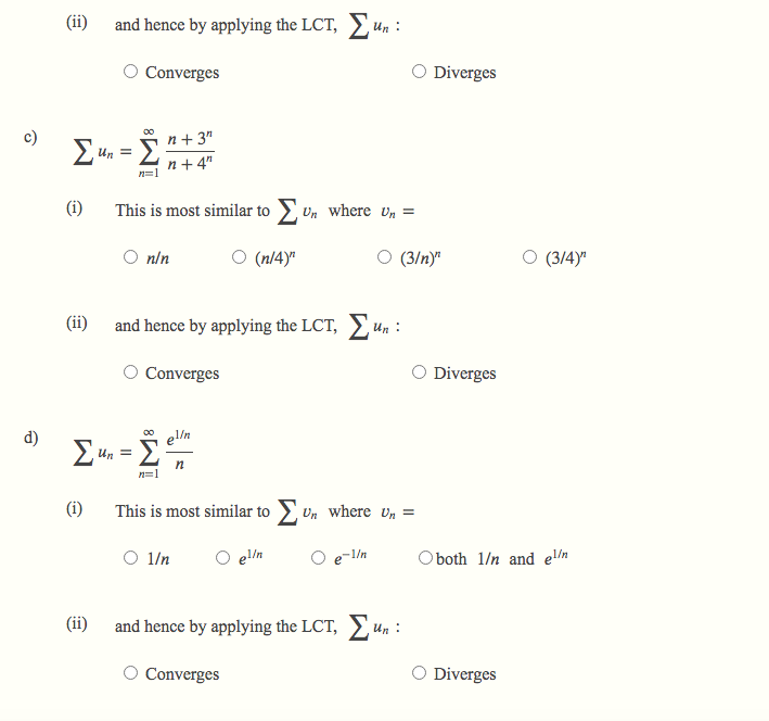 Solved Background on Limit Comparison Test (LCT) To be able | Chegg.com