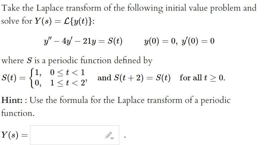 Solved Take the Laplace transform of the following initial | Chegg.com