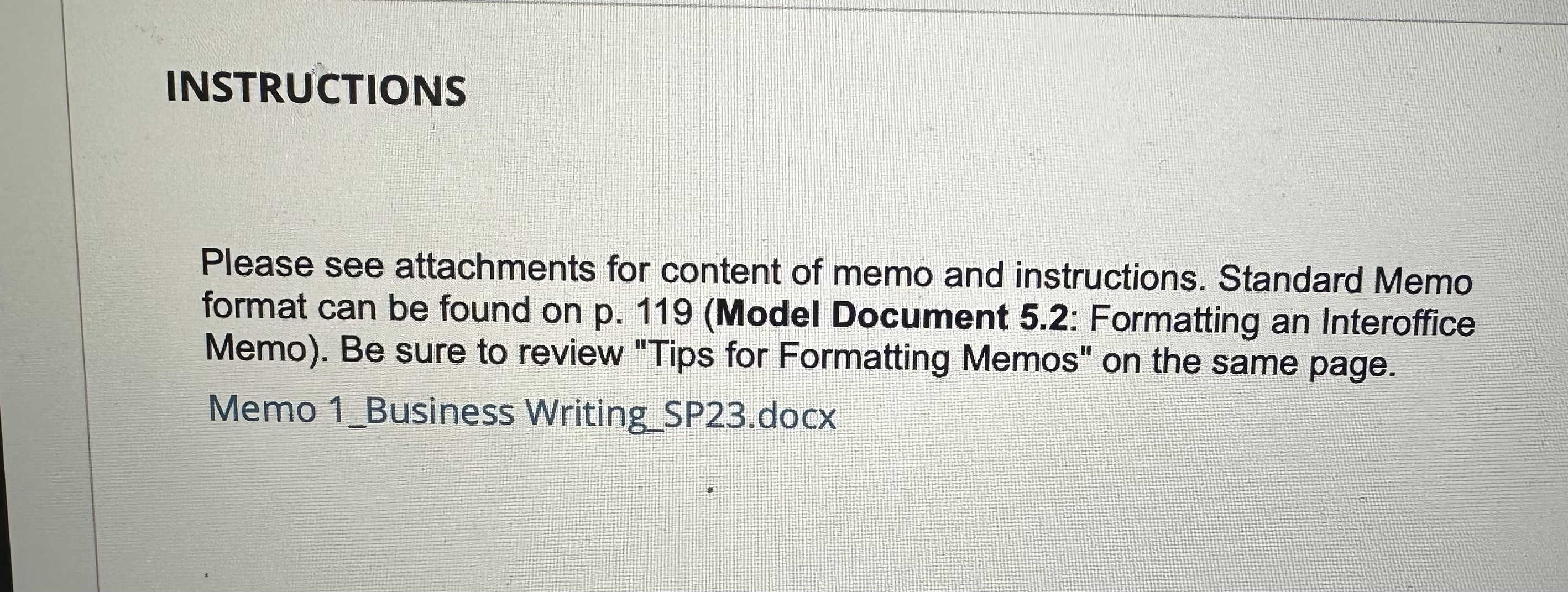 Please see attachments for content of memo and | Chegg.com