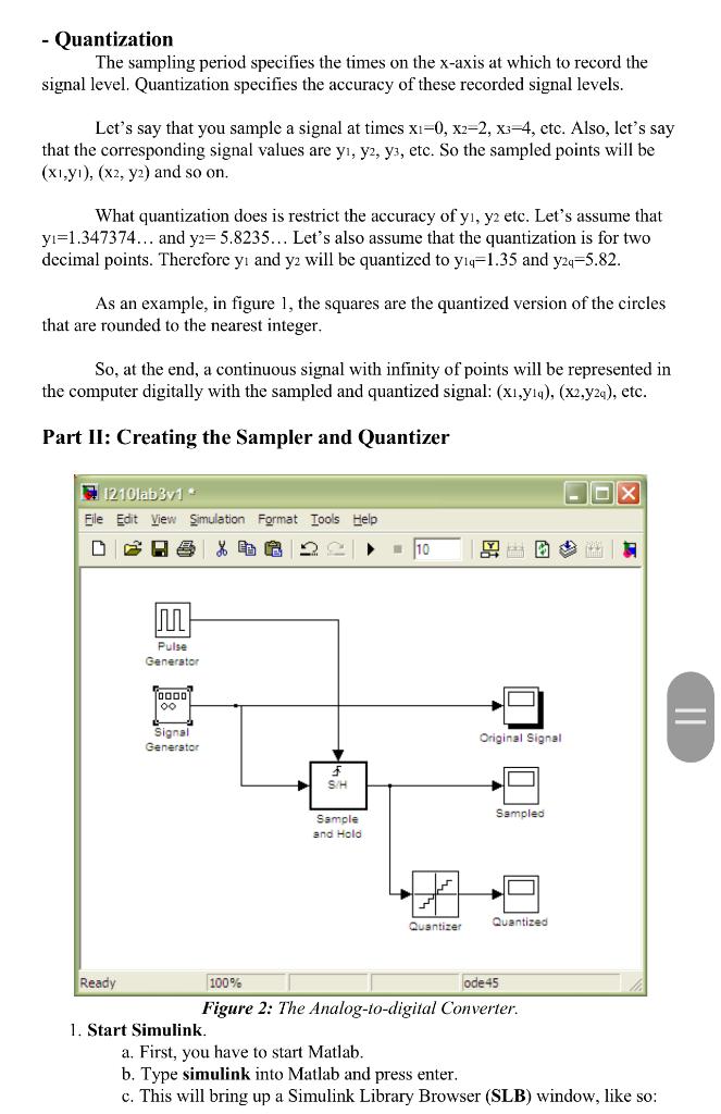 Solved Part I: Introduction -Sampling Analog-to-Digital | Chegg.com