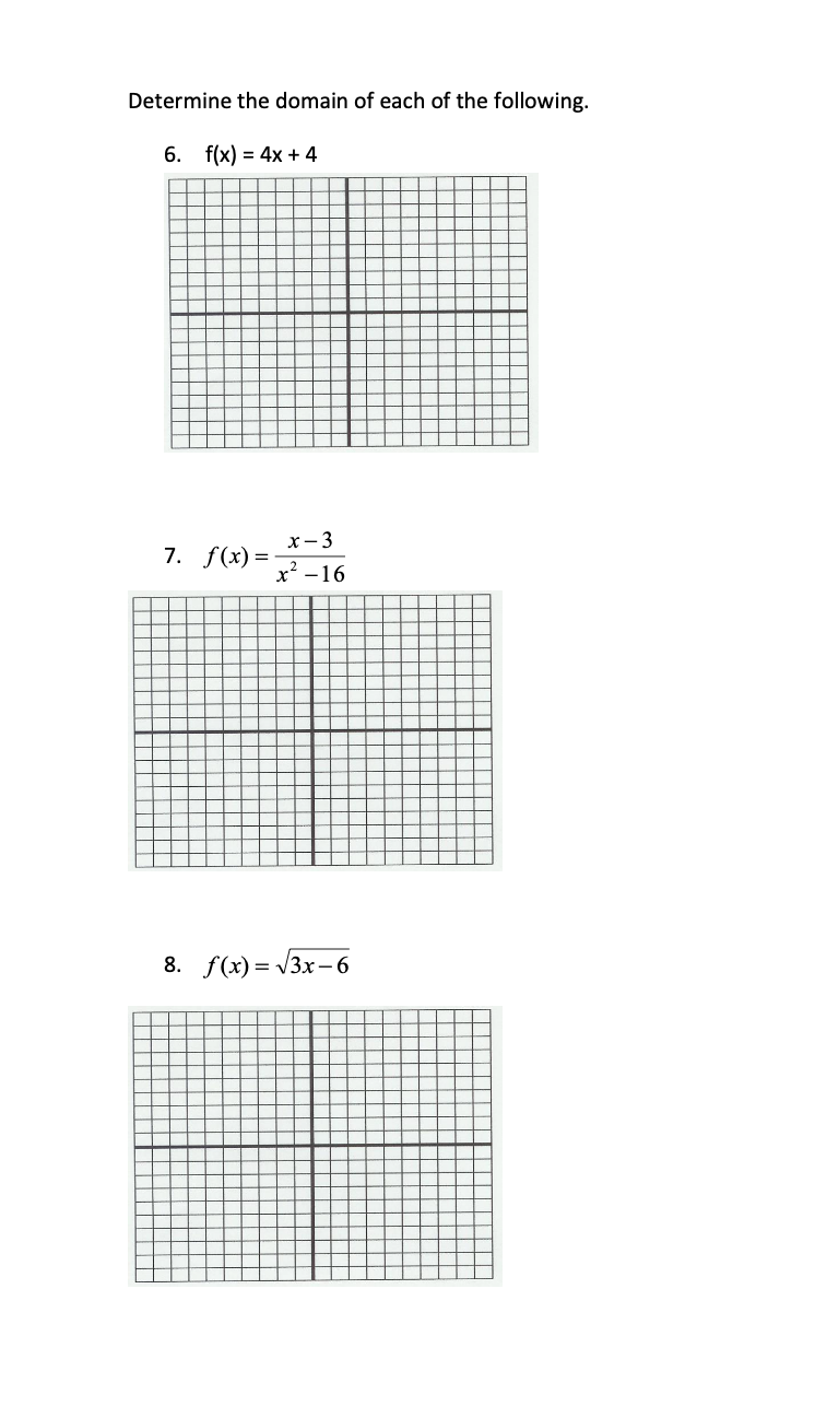 Solved Determine the domain of each of the following. 6. | Chegg.com