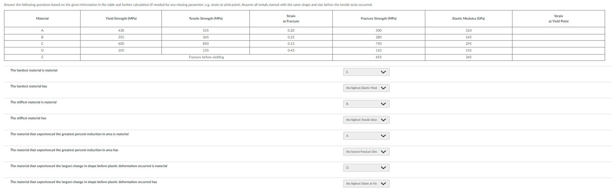 Solved The hardest material is material The hardest material | Chegg.com