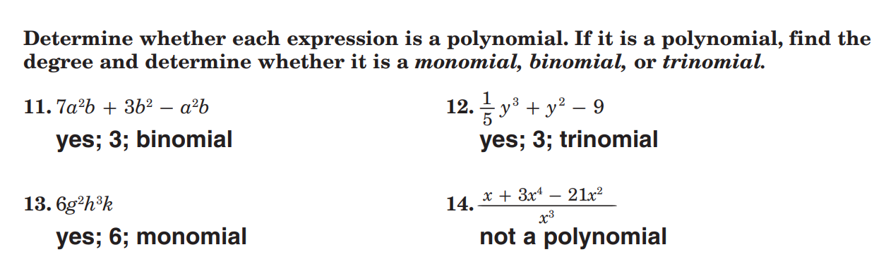 Solved Determine whether each expression is a polynomial. If | Chegg.com