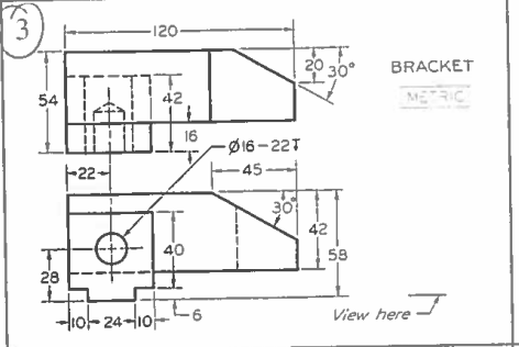 Solved Please draw IN AUTOCAD #3 the BRACKET from | Chegg.com