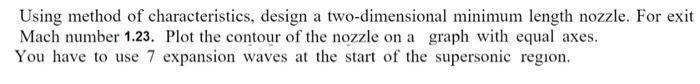 Solved Using method of characteristics, design a | Chegg.com