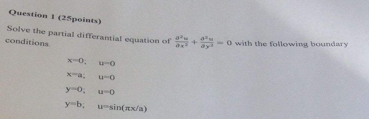 Solved Question 1 ( 25 ﻿points)Solve the partial | Chegg.com