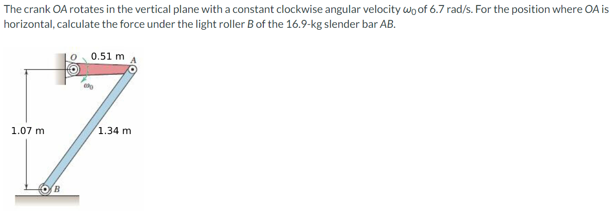 Solved The crank OA rotates in the vertical plane with a | Chegg.com