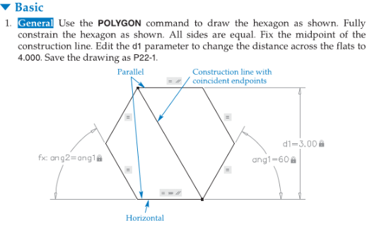 Solved Basic 1. General Use the POLYGON command to draw the | Chegg.com