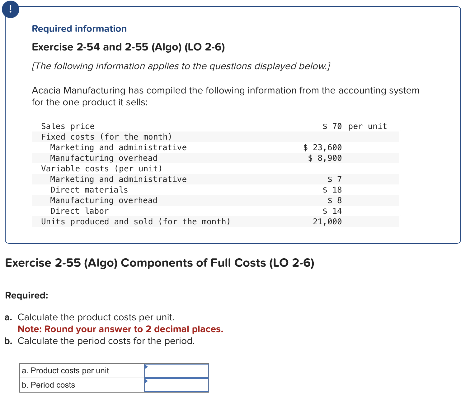 Solved Required information Exercise 2-54 and 2-55 (Algo) | Chegg.com Solved Required information Exercise 2-54 and 2-55 (Algo) | Chegg.com