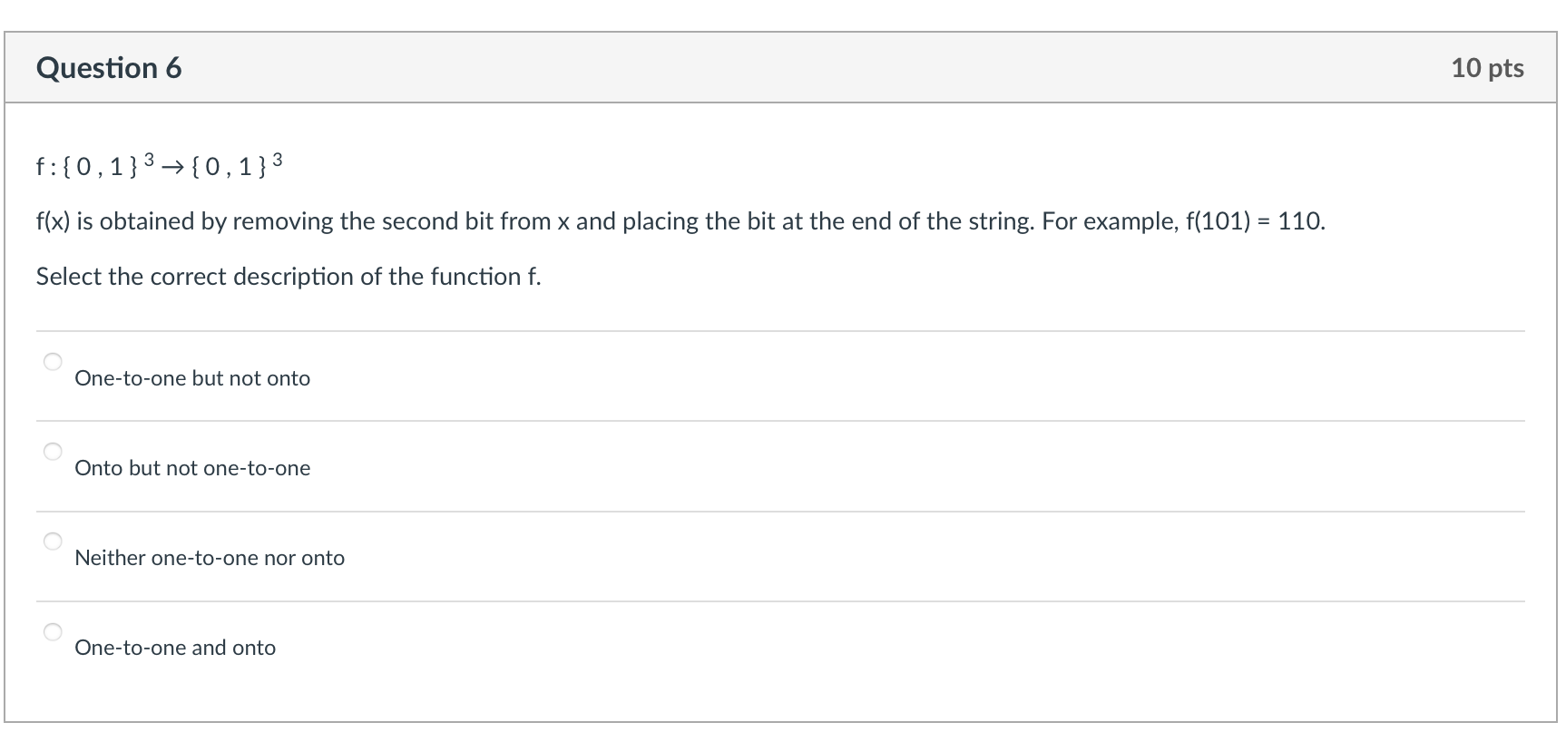 Solved Question 6f:{0,1}3→{0,1}3f(x) is ﻿obtained by | Chegg.com
