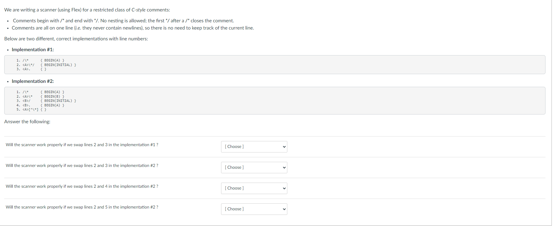 Solved We are writing a scanner (using Flex) for a | Chegg.com