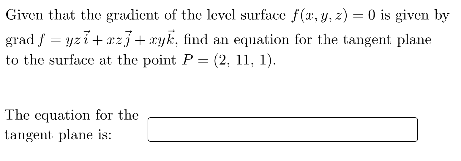 Solved Find an equation of the tangent plane to the surface | Chegg.com