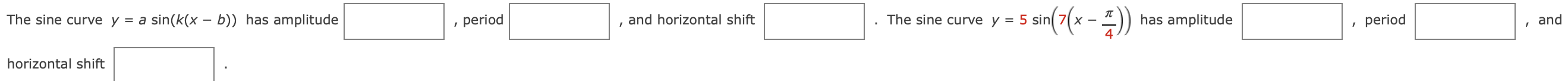 Solved The sine and cosine curves y = a sin(kx) and y = a | Chegg.com
