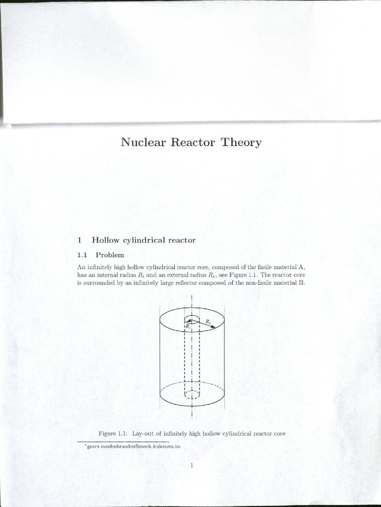 Nuclear Reactor Theory 1 Hollow cylindrical reactor | Chegg.com