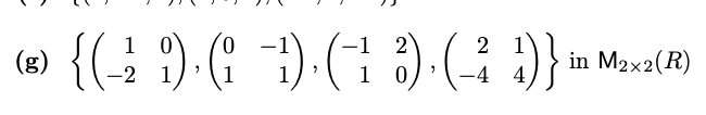 Solved Determine whether the following sets are linearly | Chegg.com